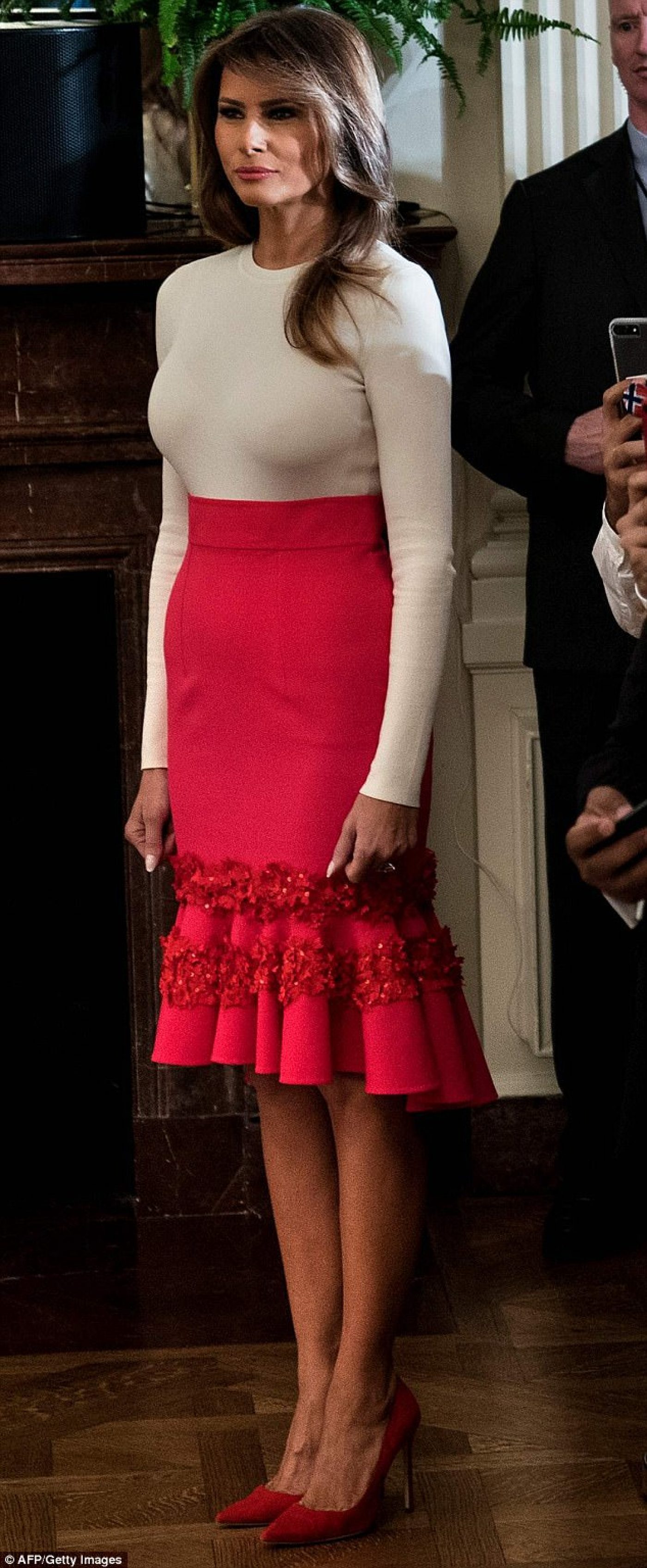 Melania Trump Red Skirt Styling Look | FPN