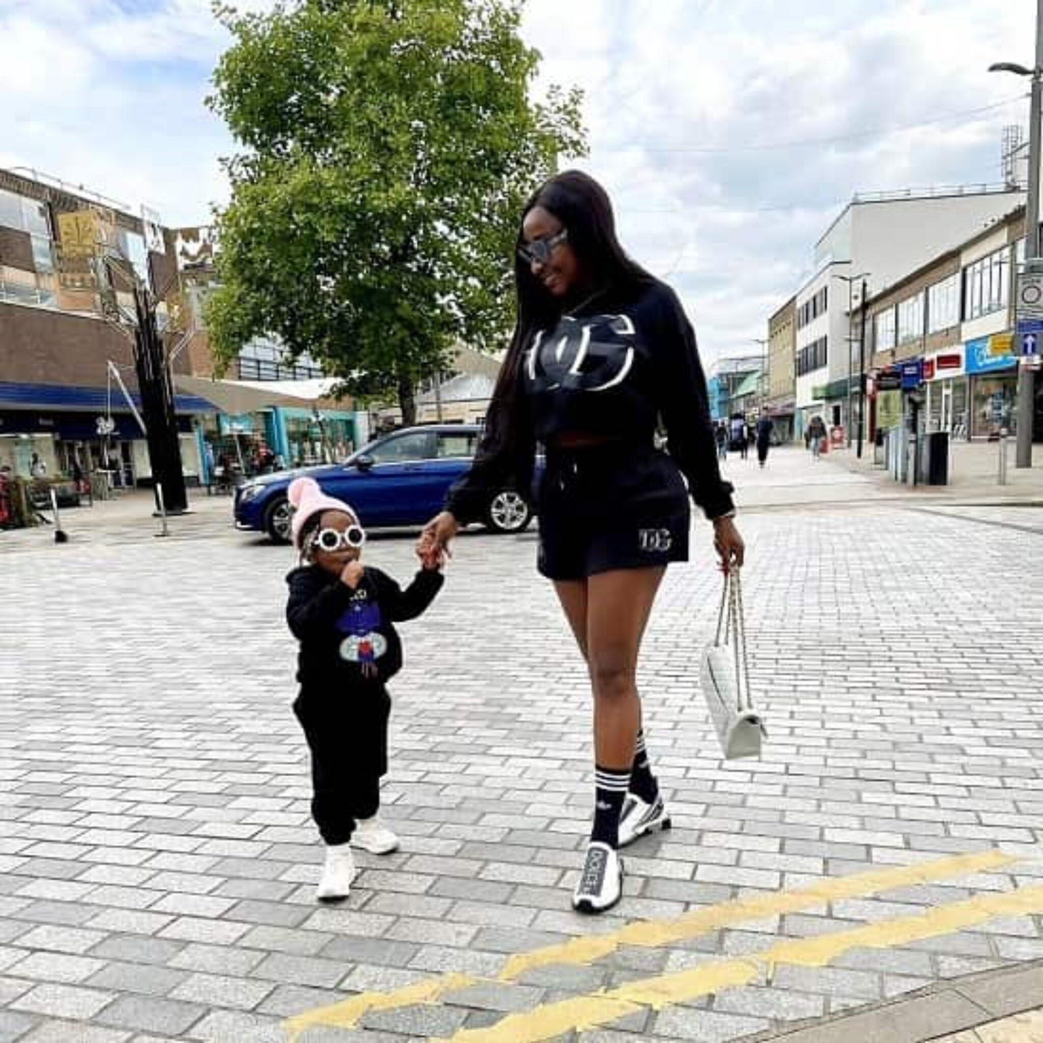Ini Edo Walks The Street With Her 2-Year-Old Daughter in Matching ...