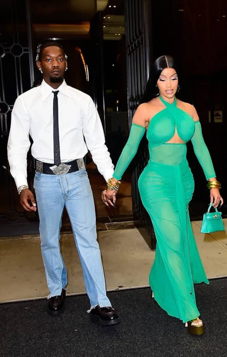 Cardi B Switched Into A Sheer Green Gown For The 2023 MTV VMAs After-Party | FPN