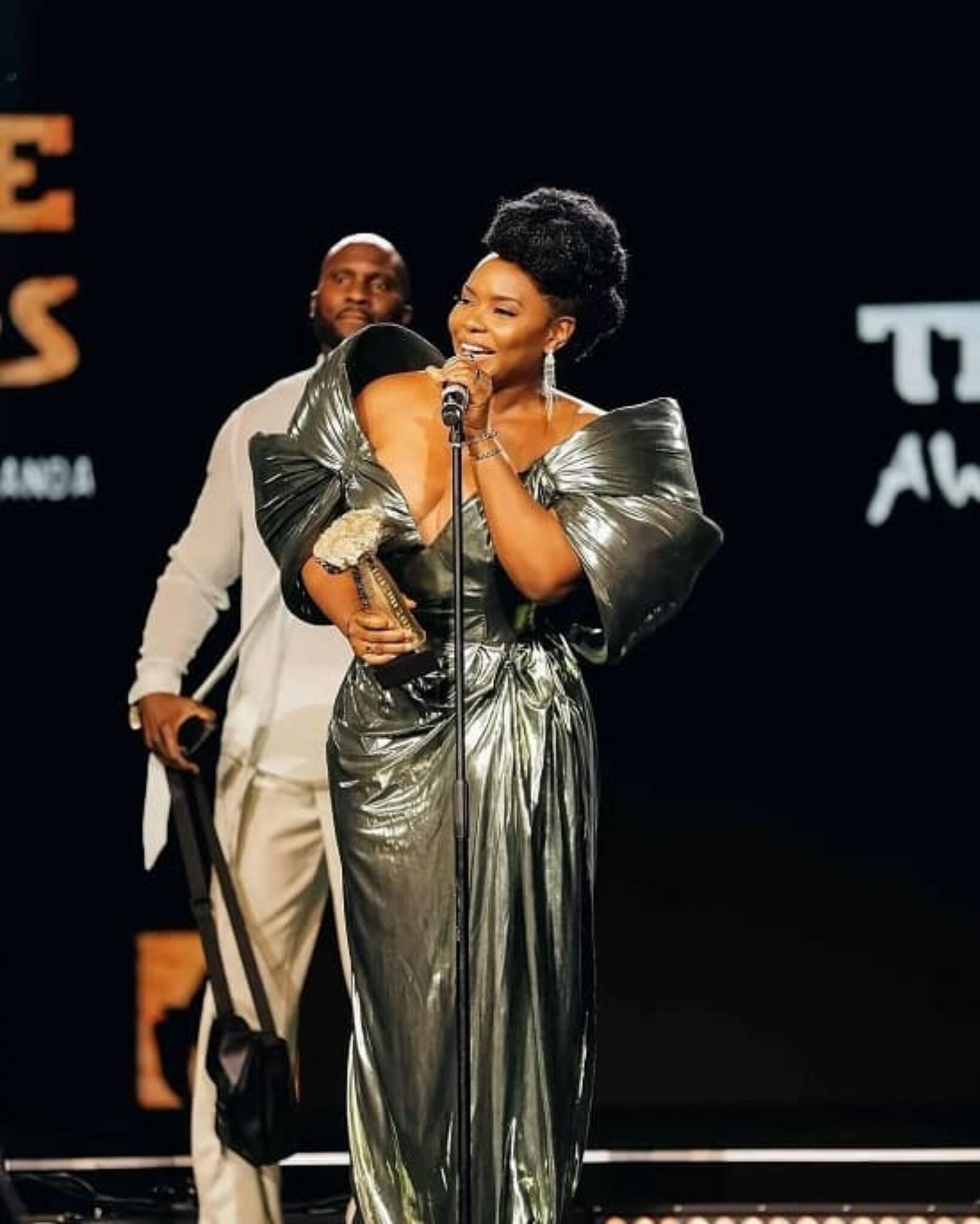 Yemi Alade is the Epitome of Elegance in a Metallic Gown at the Trace ...