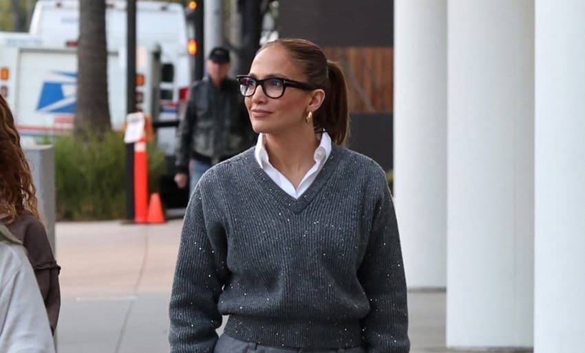 Jennifer Lopez Is Serving Chic and Polished Grey Your Outfit ...